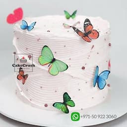 Multi Color Butterflies Cake